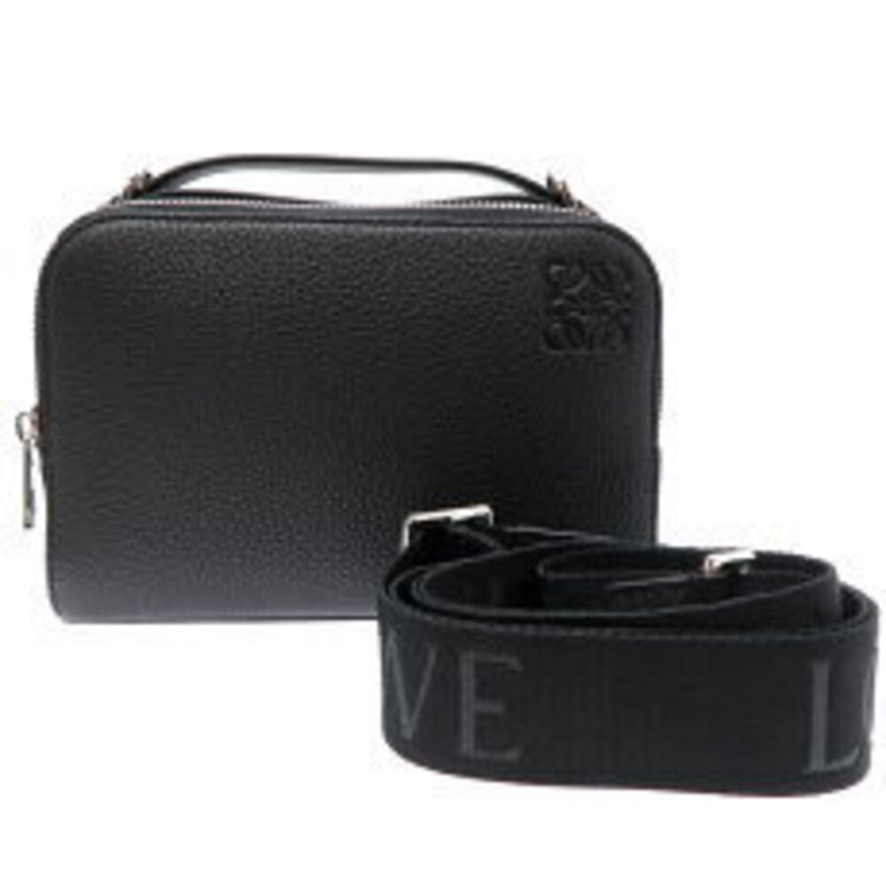 Loewe Camera Crossbody Bag Shoulder Bag Black Leather - Gem
